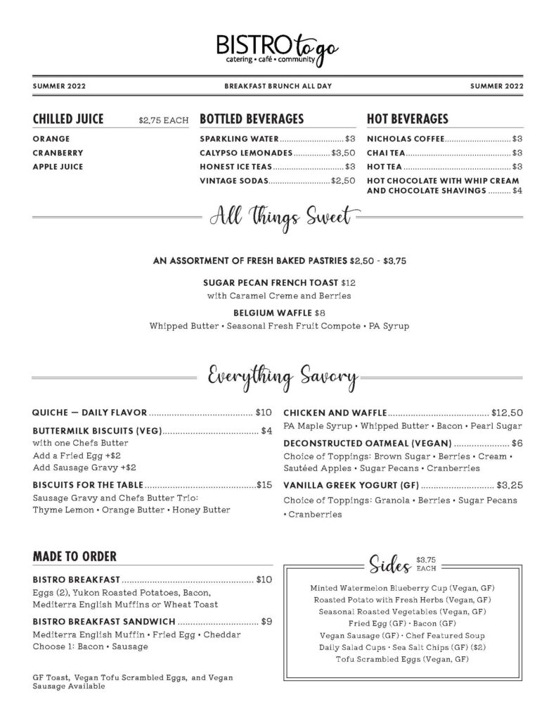 Bistro To Go offers a menu of comfort and ethnic foods | Bistro & Company